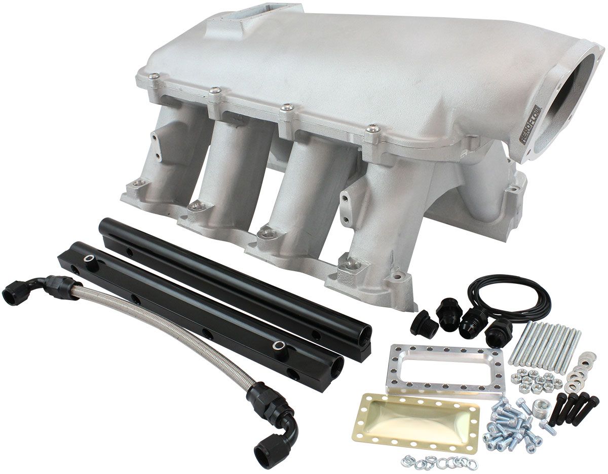 Aeroflow GM LS Rectangle Port Hi Rise EFI Modular Intake Manifold, Nat ...