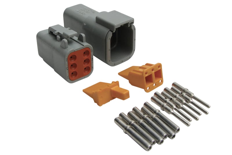 Haltech Plug and Pins Only - Matching Set Deutsch DTM-6 Connectors (7 ...