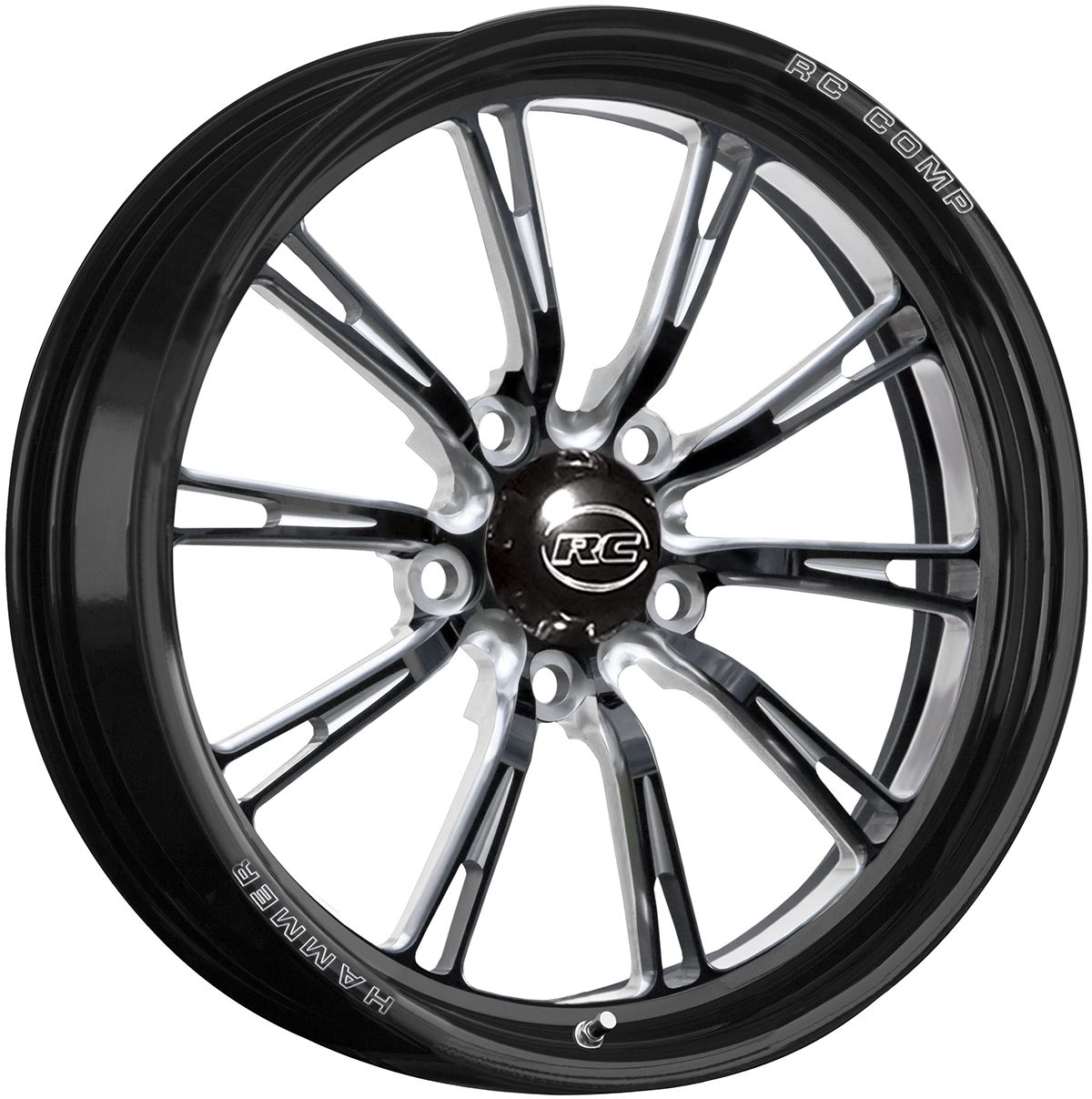RC Comp Hammer-S 17" x 6" Front Wheel, Black with Eclipse Finish (RCCF ...