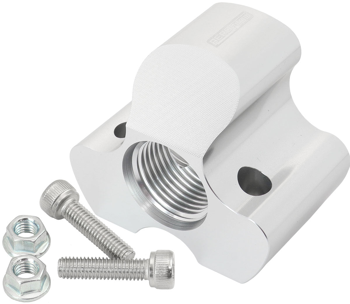 Aeroflow 4 Port Inline Distribution Block - Silver Finish 3 x -10 ORB ...