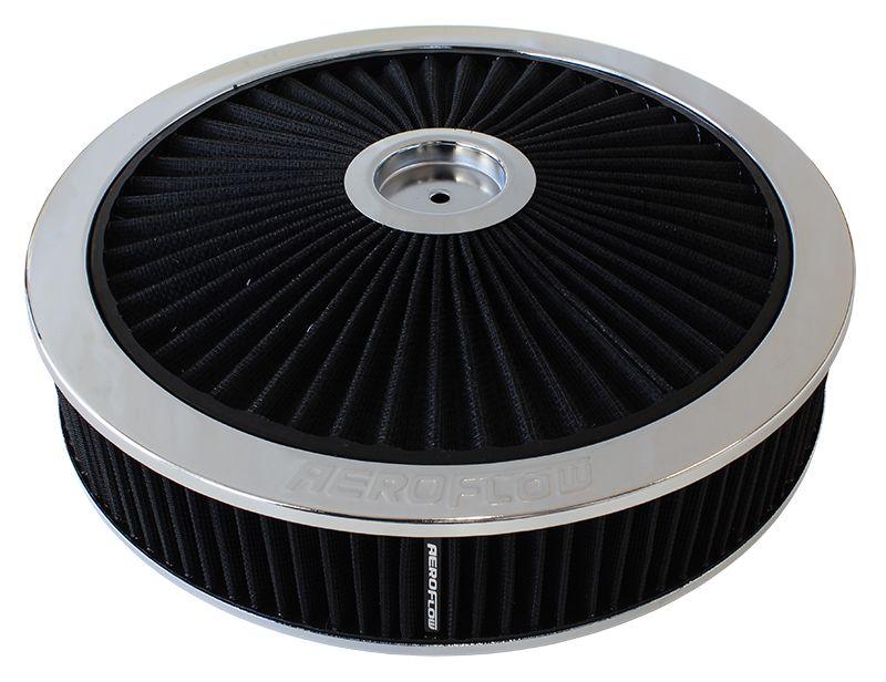 Aeroflow Chrome Full Flow Air Filter Assembly with 1-1/8" Drop base (A ...