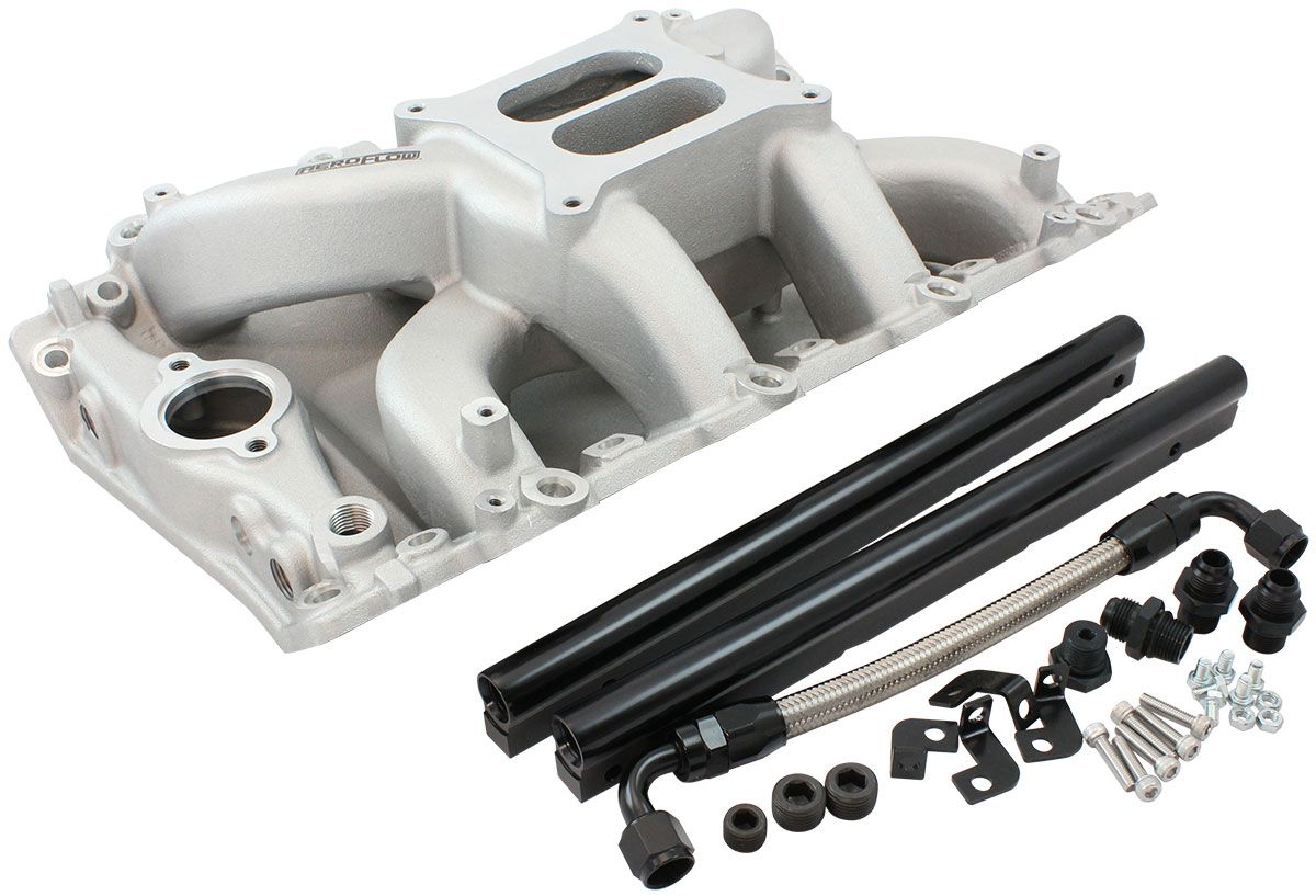 Aeroflow Holden 304 EFI Air Gap Dual Plane Intake Manifold, Natural Ca ...