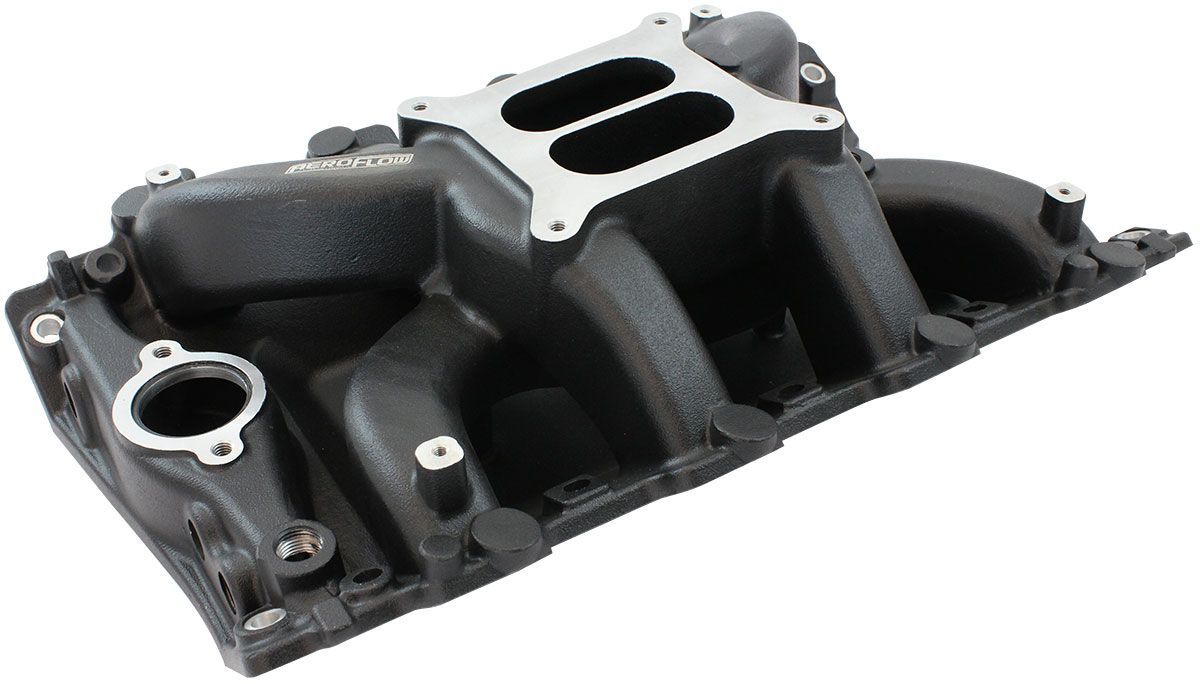 Aeroflow Holden 304 Air Gap Dual Plane Intake Manifold, Black Finish ...