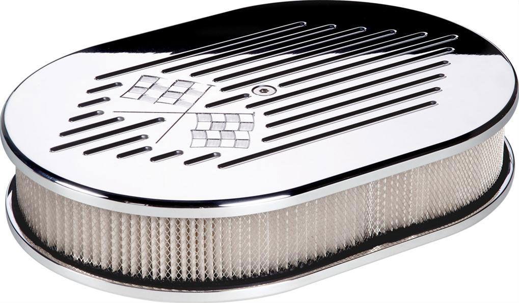 Billet Specialties Polished Aluminium Small Oval Air Cleaner Assembly ...