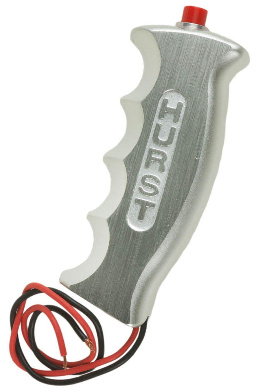 Hurst Shift Knob, Pistol Grip, Aluminium, Anodised, 12 V Button, Logo ...