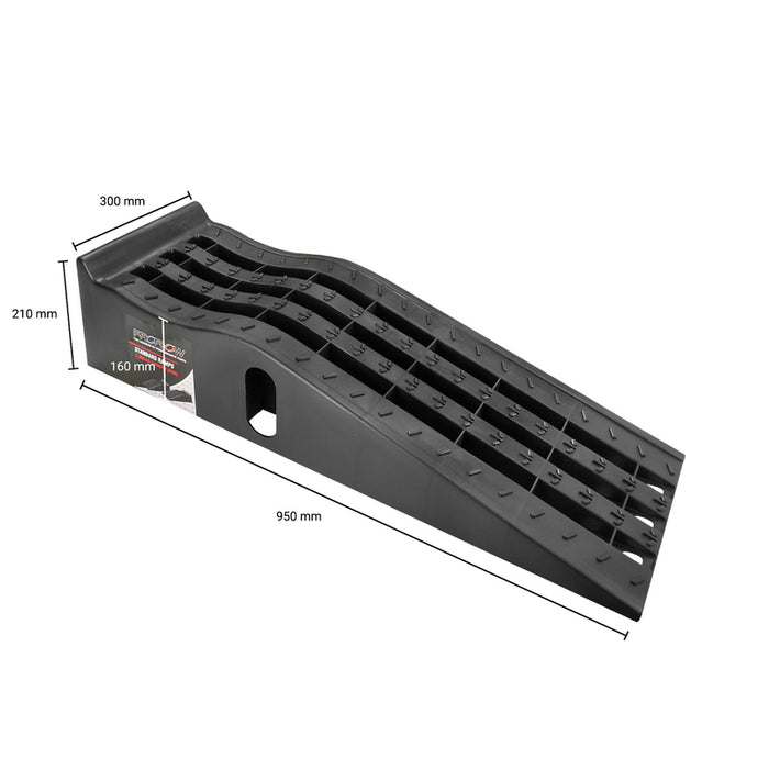 Proflow Car Ramps, 1000kg Capacity Each, Black Plastic, Pair - PFERR-C ...