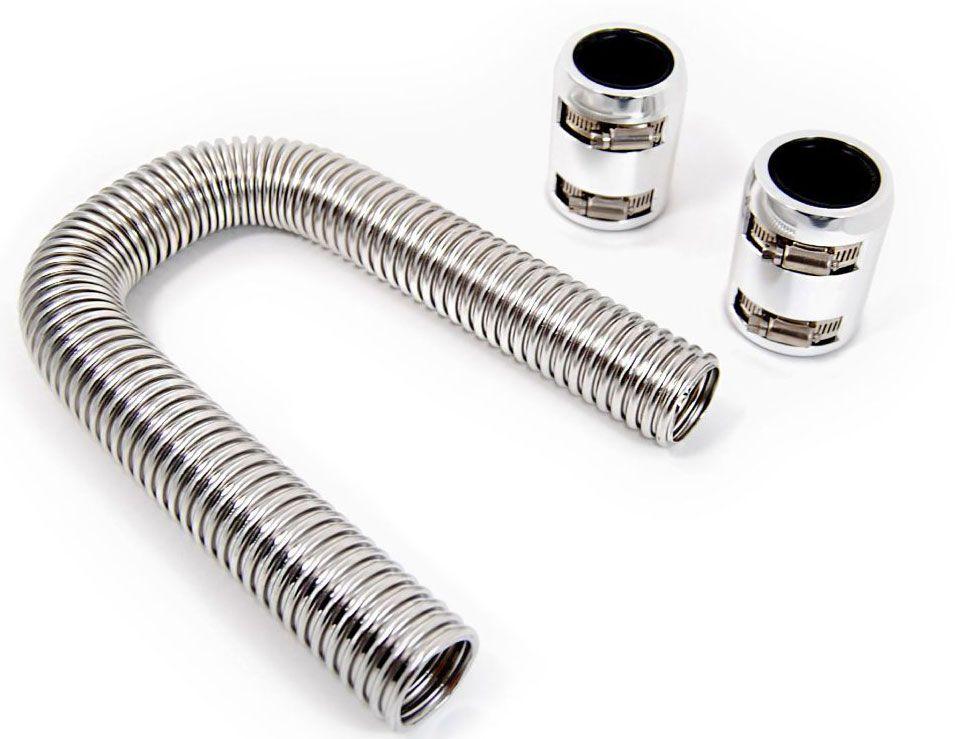 RPC Stainless Steel Radiator Hose Kit, 48" Hose Length with Polished E ...