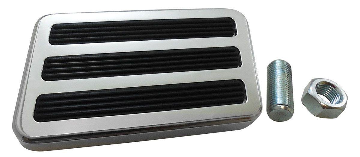 RPC Polished Aluminium Brake Pedal with Rubber Inserts, Rectangular De ...