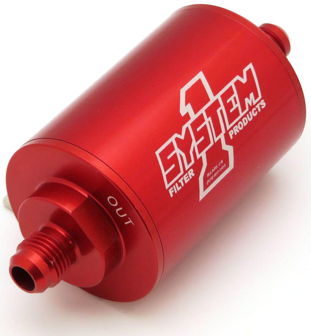 System 1 Pro Street Billet In-Line Fuel Filter Red Anodized (SY200-201 ...