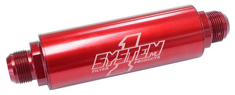 System 1 Billet In-Line Scavenge Oil Filter Red Anodized (SY202-225716 ...